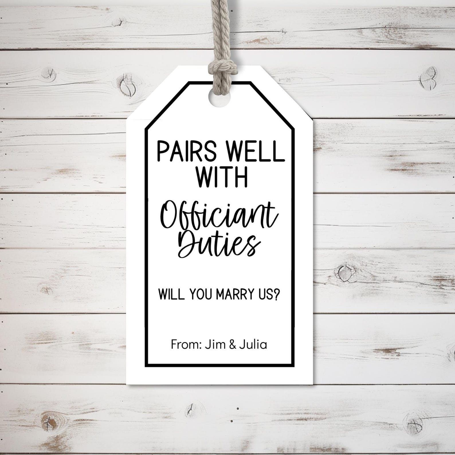 Will You Marry Us Editable Gift Tag, Printable Wedding Tag, Pairs Well ...