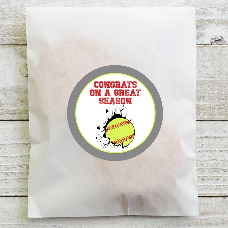 Printable Softball Tags, Congrats on a Great Season, Team Treat Tags ...