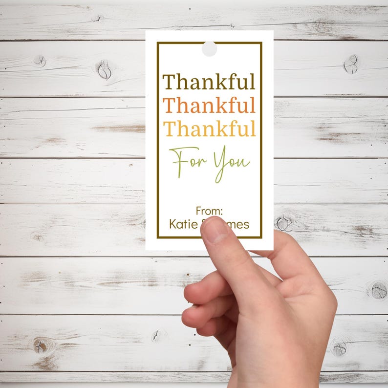 Thanksgiving Editable Gift Tag, Printable Friendsgiving Place Setting ...