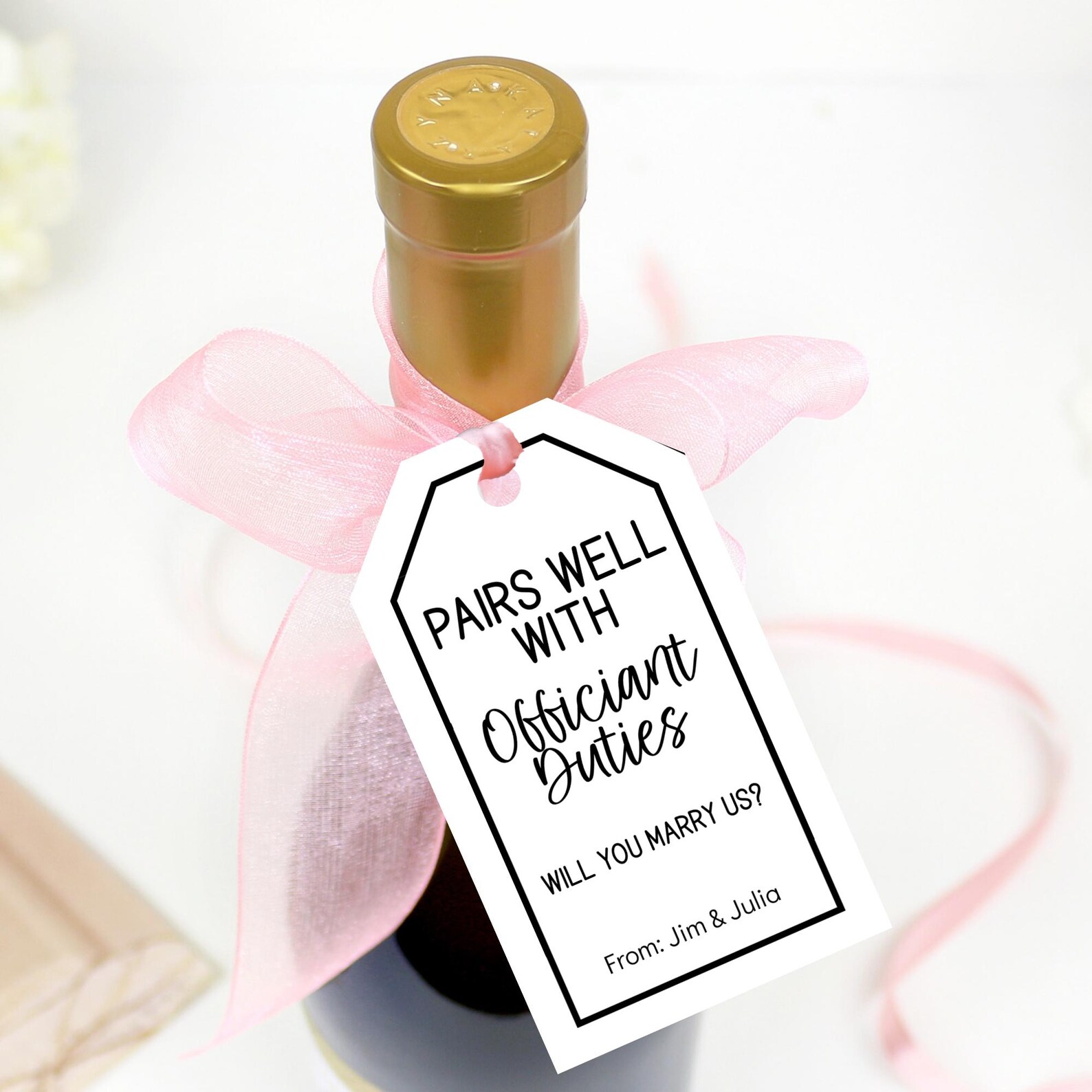 Will You Marry Us Editable Gift Tag, Printable Wedding Tag, Pairs Well ...