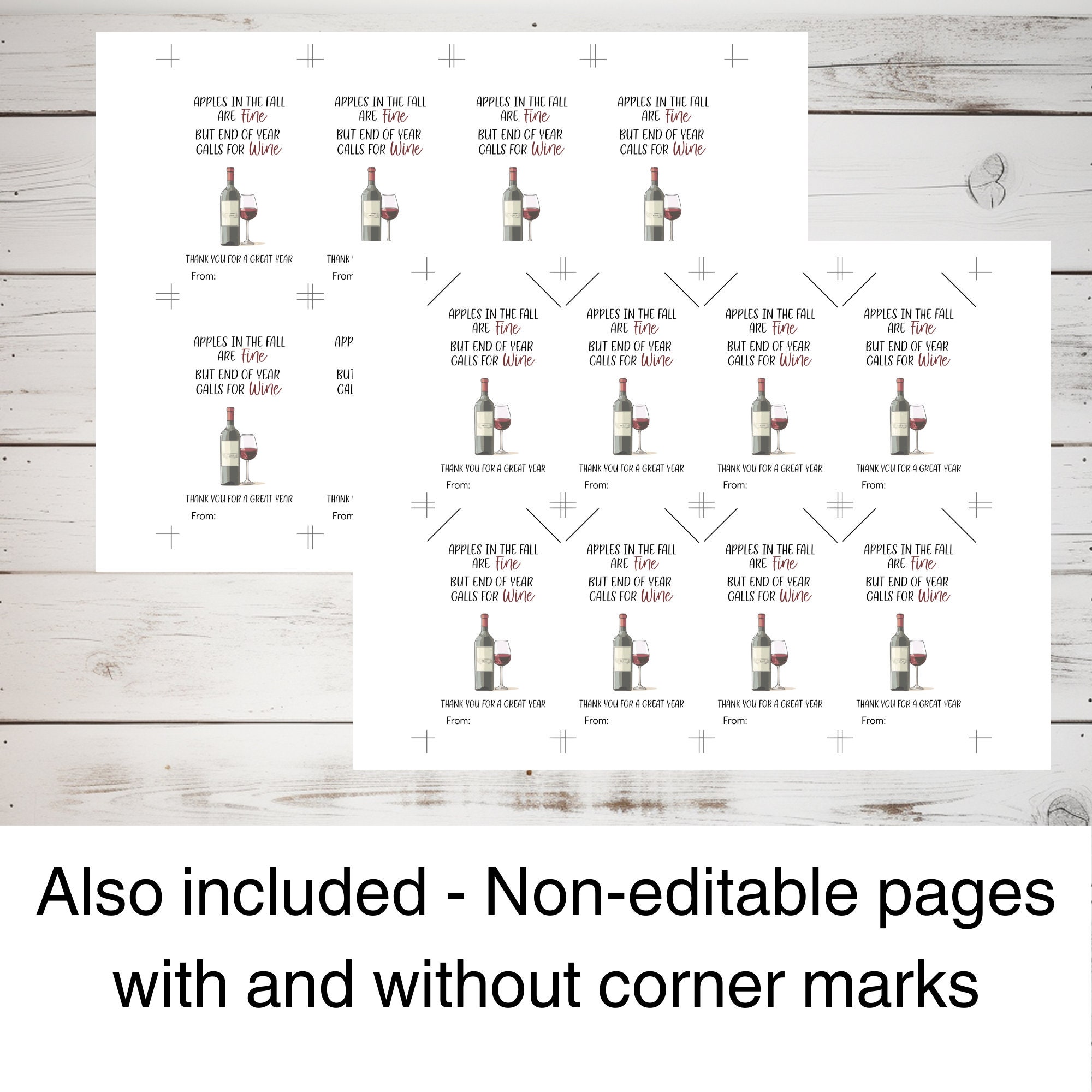 End of Year Teacher Appreciation Editable Gift Tag, Printable Wine ...