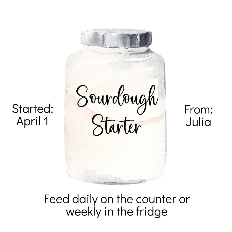 Sourdough Starter Tag Editable Template, Printable Food and Baked Goods ...