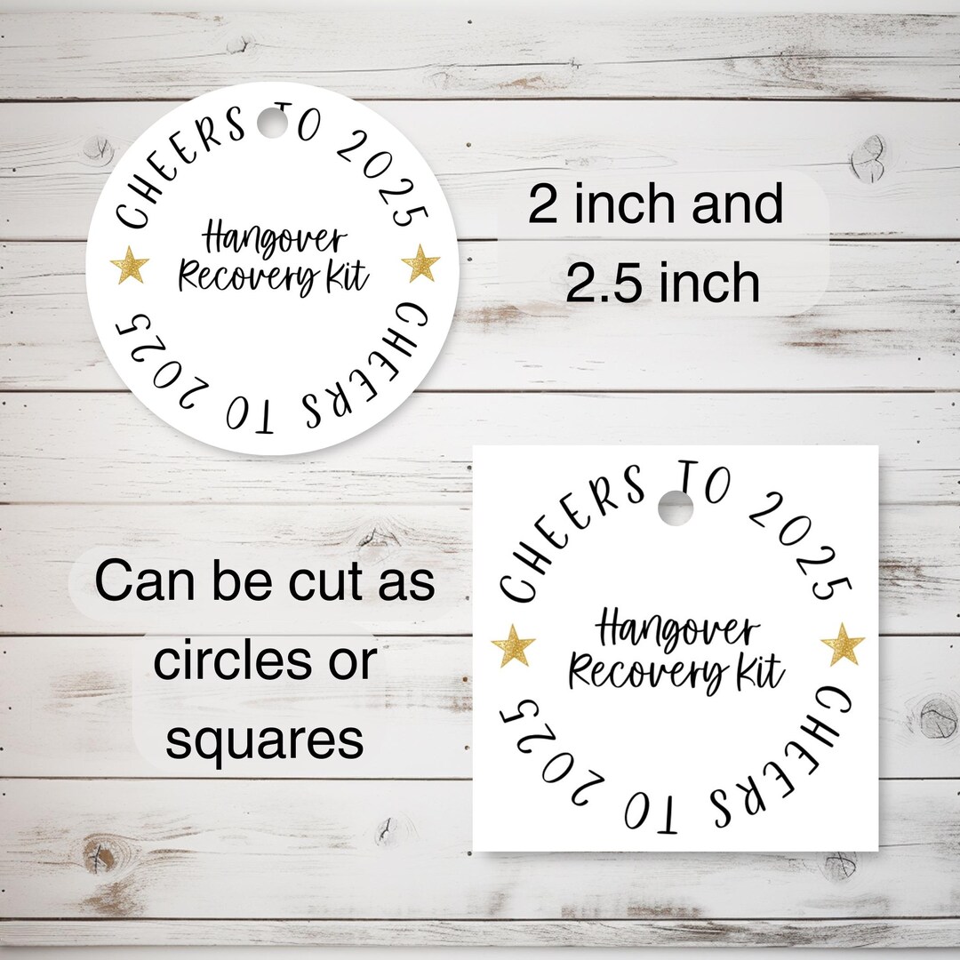 Cheers to 2025 Hangover Recovery Tag, New Year's Eve Printable, NYE ...