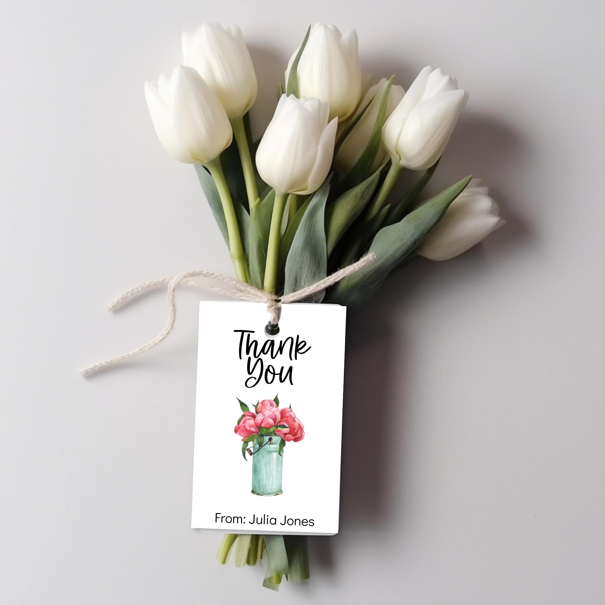 Floral Thank You Editable Gift Tag, Printable Appreciation Tag, Gift ...