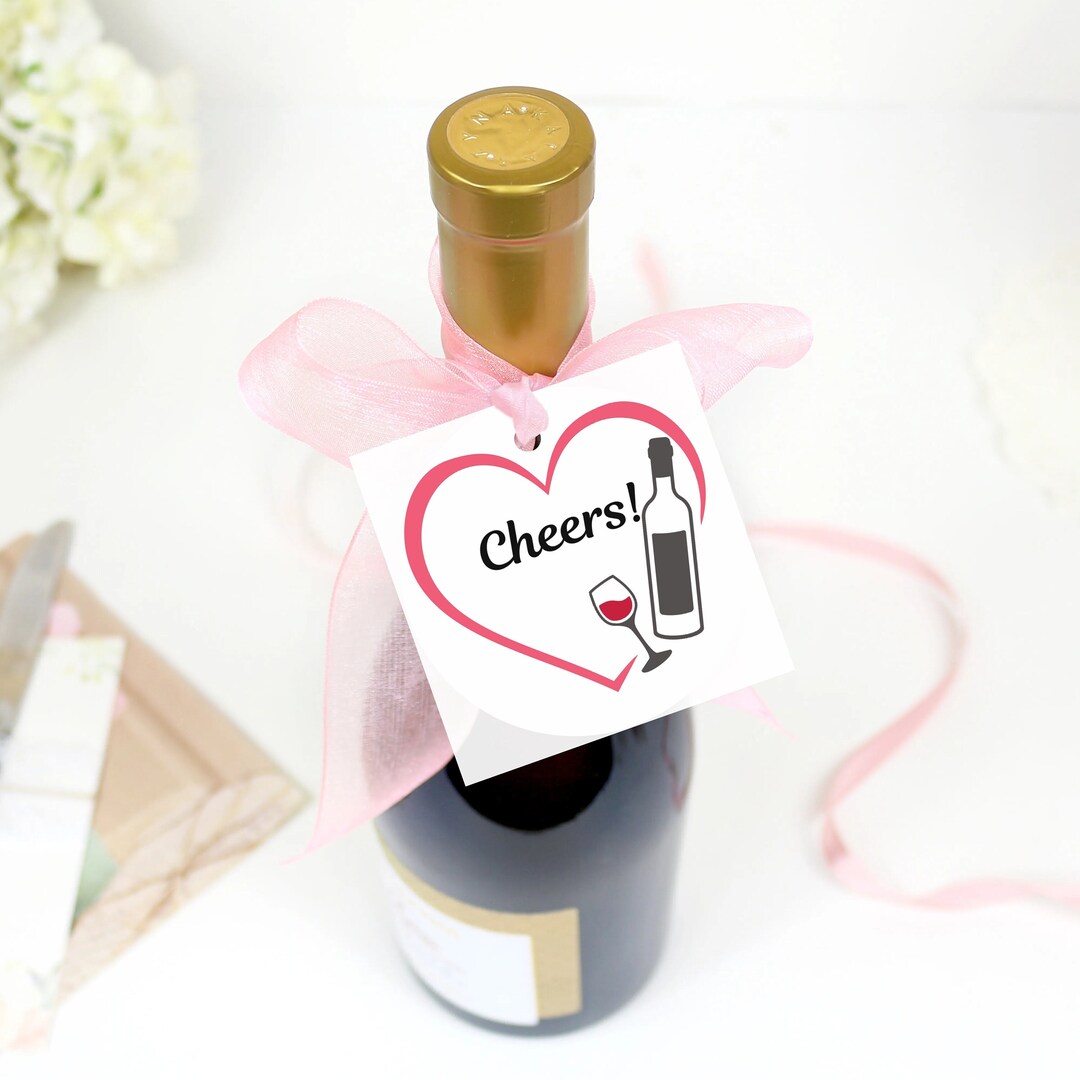 Cheers Gift Tag Printable, Printable Alcohol Tag, Wine Gift Tag ...