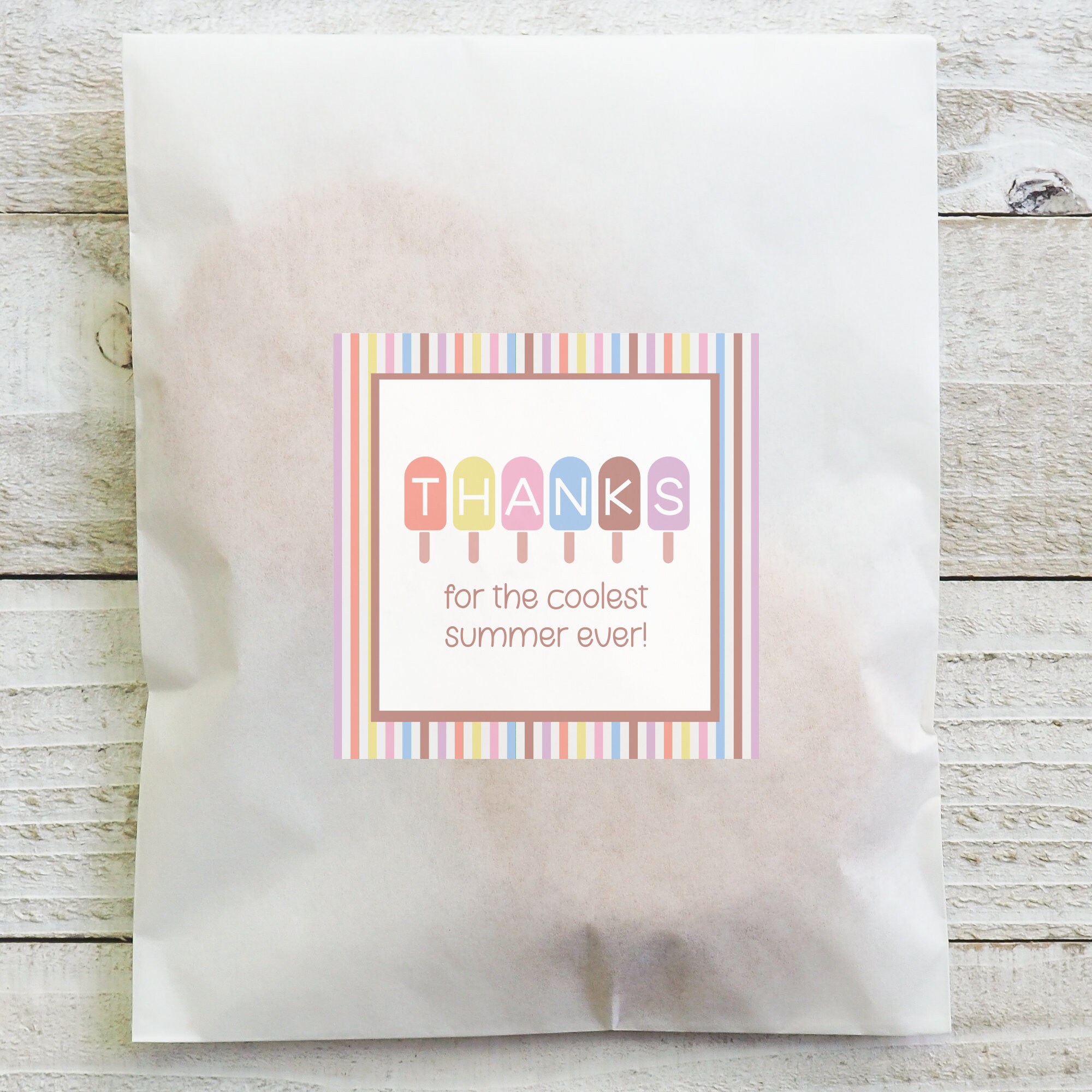 Printable Counselor Thank You Tag With Popsicle Design - Etsy