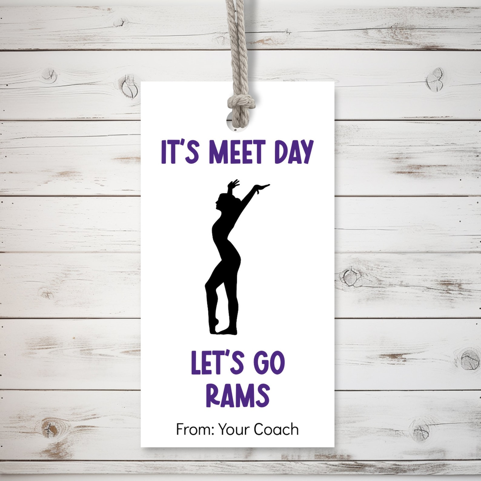 It's Meet Day Gymnastics Tag Editable Template, Personalized Sports ...