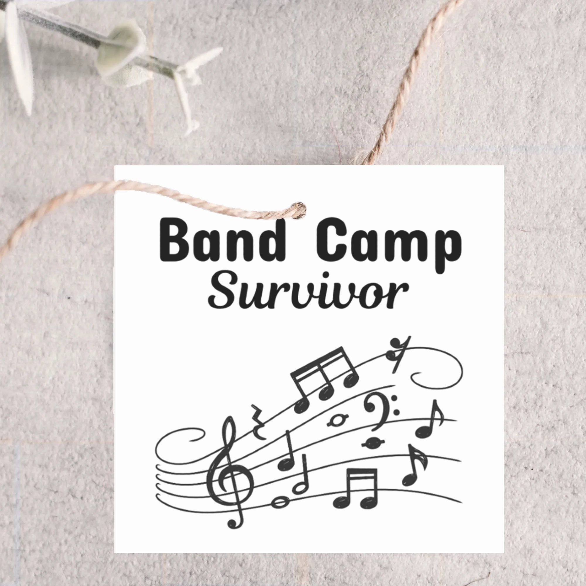 Band Camp Gift Tag, Printable Fine Arts Tags, Band Camp Survivor, Band ...