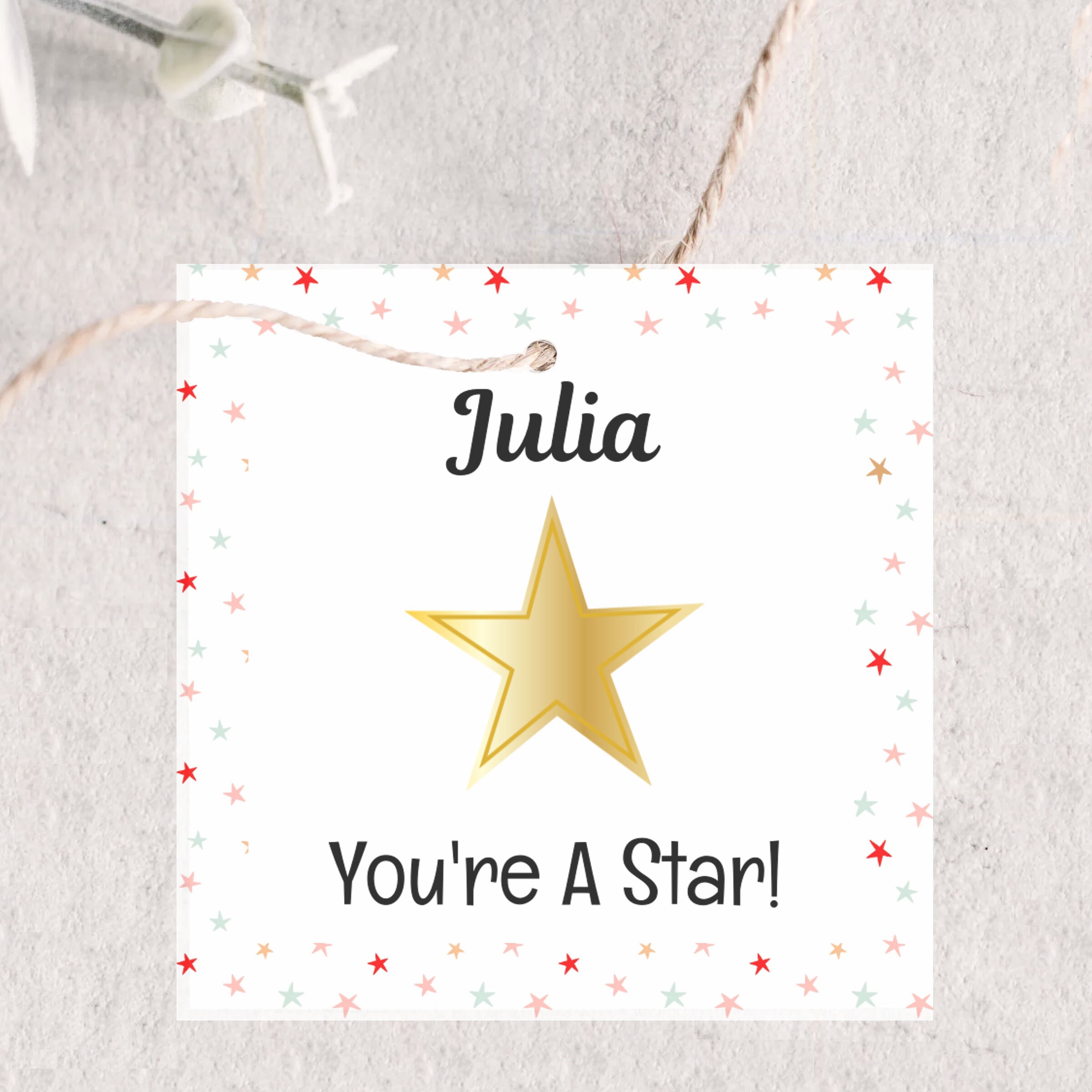EDITABLE You're A Star Tag, Printable Fine Arts Tag, Gift for Actors, High School Theater, Drama ...