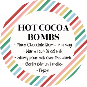 Hot Cocoa Bombs Tags, Printable Hot Chocolate Bomb Tags, Hot Chocolate ...