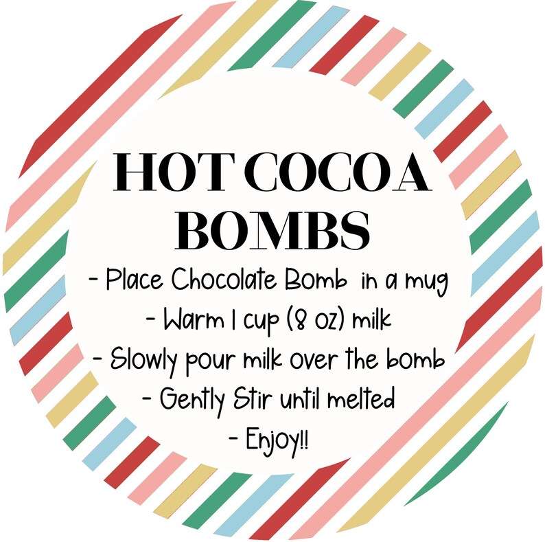 Hot Cocoa Bombs Tags, Printable Hot Chocolate Bomb Tags - Etsy