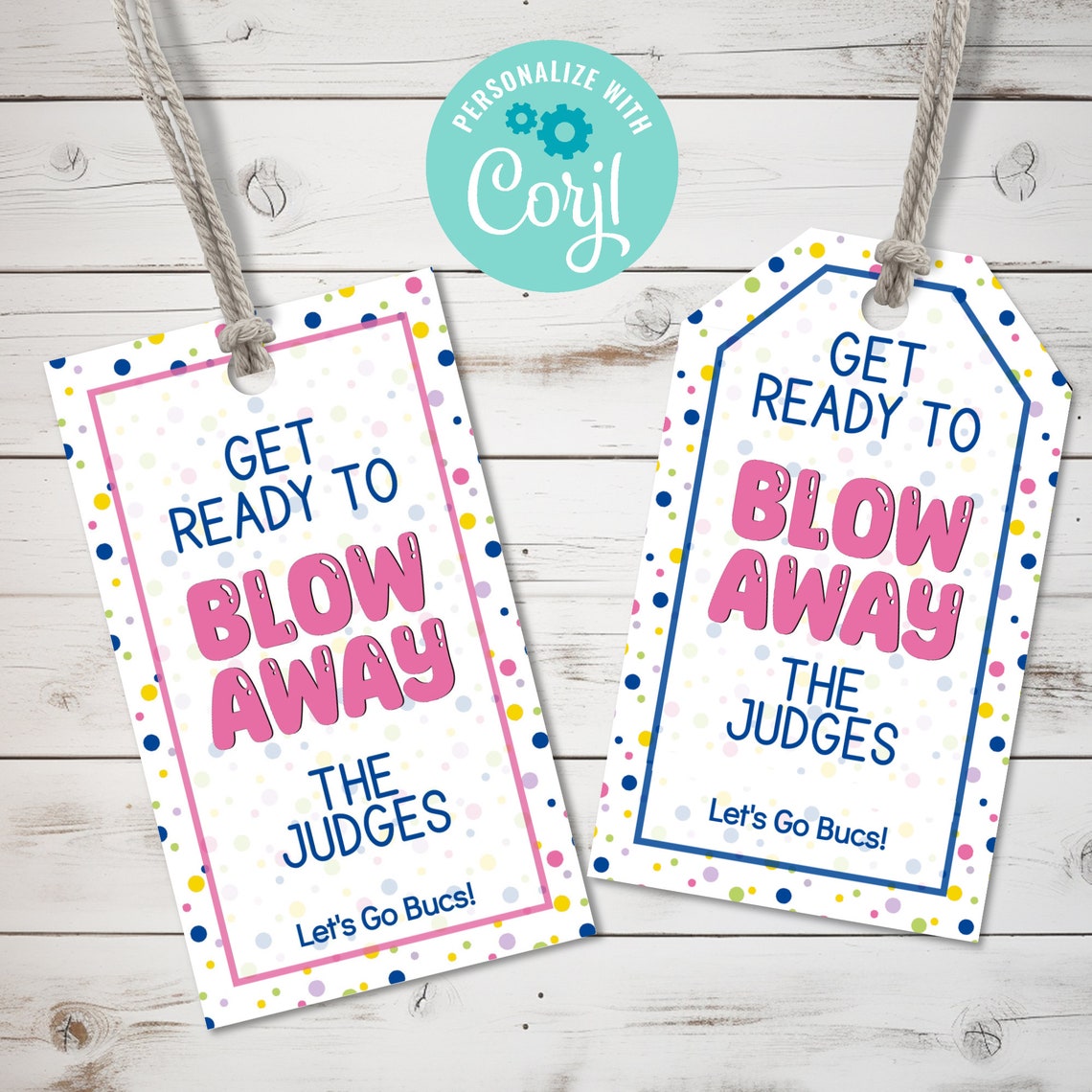 Editable Cheer Blow Away the Judges Gift Tags, Printable Sports, Good ...
