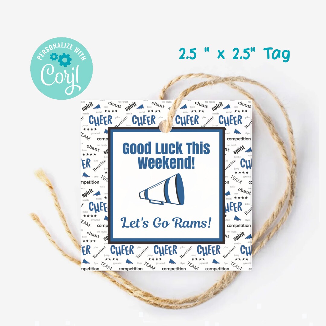 EDITABLE Cheer Team Gift Tags, Printable Sports Tags, Cheer Squad Favor ...