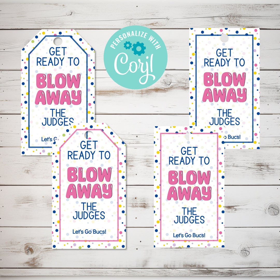 Editable Cheer Blow Away the Judges Gift Tags, Printable Sports, Good ...
