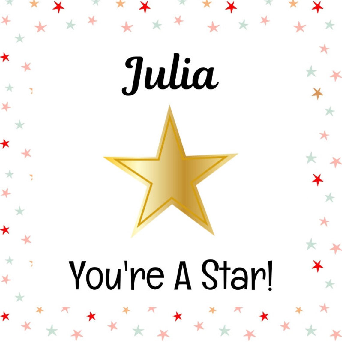 EDITABLE You're A Star Tag, Printable Fine Arts Tag, Gift for Actors ...