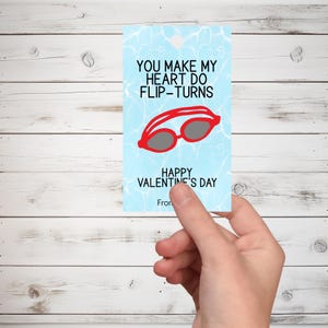 Swimming Editable Tag for Valentine's Day, Printable Valentine's Day ...