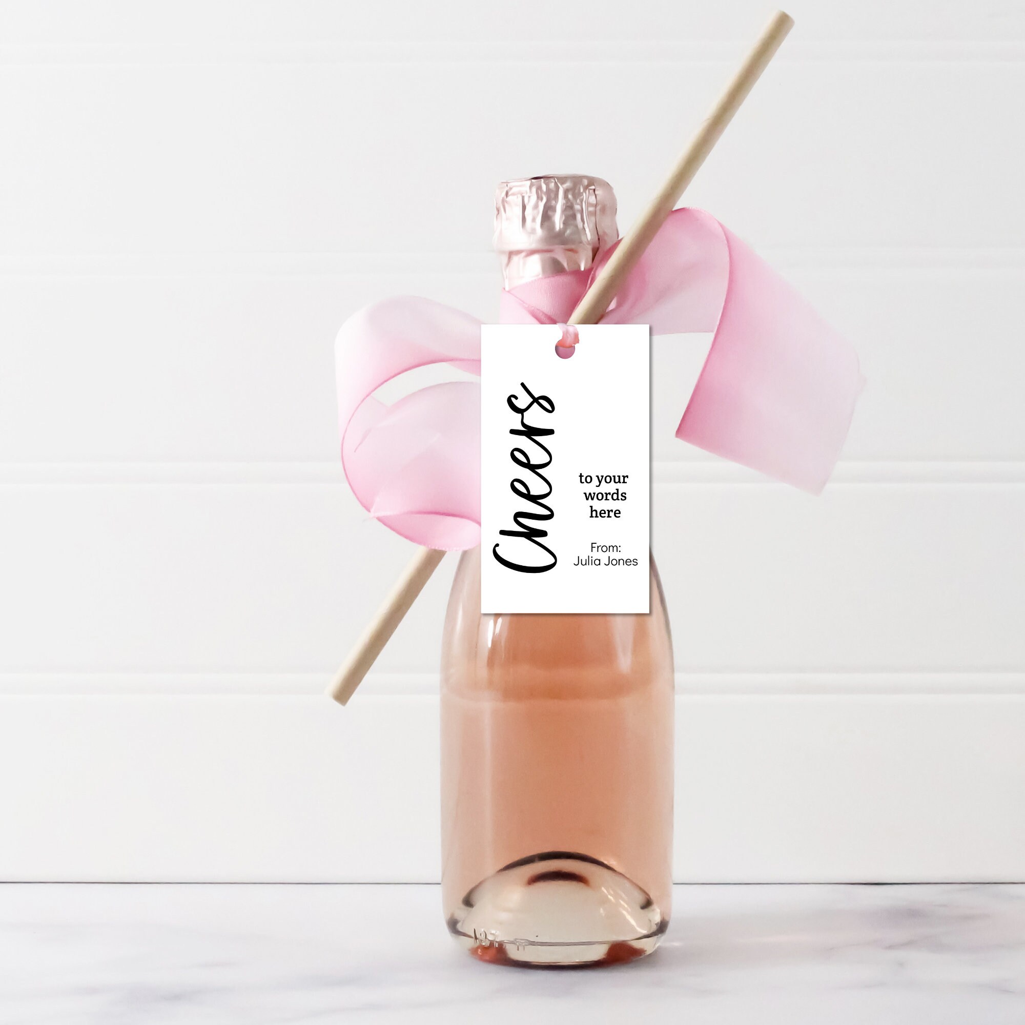 Cheers to Editable Gift Tag Minimalist, Printable Alcohol Tag, Custom ...