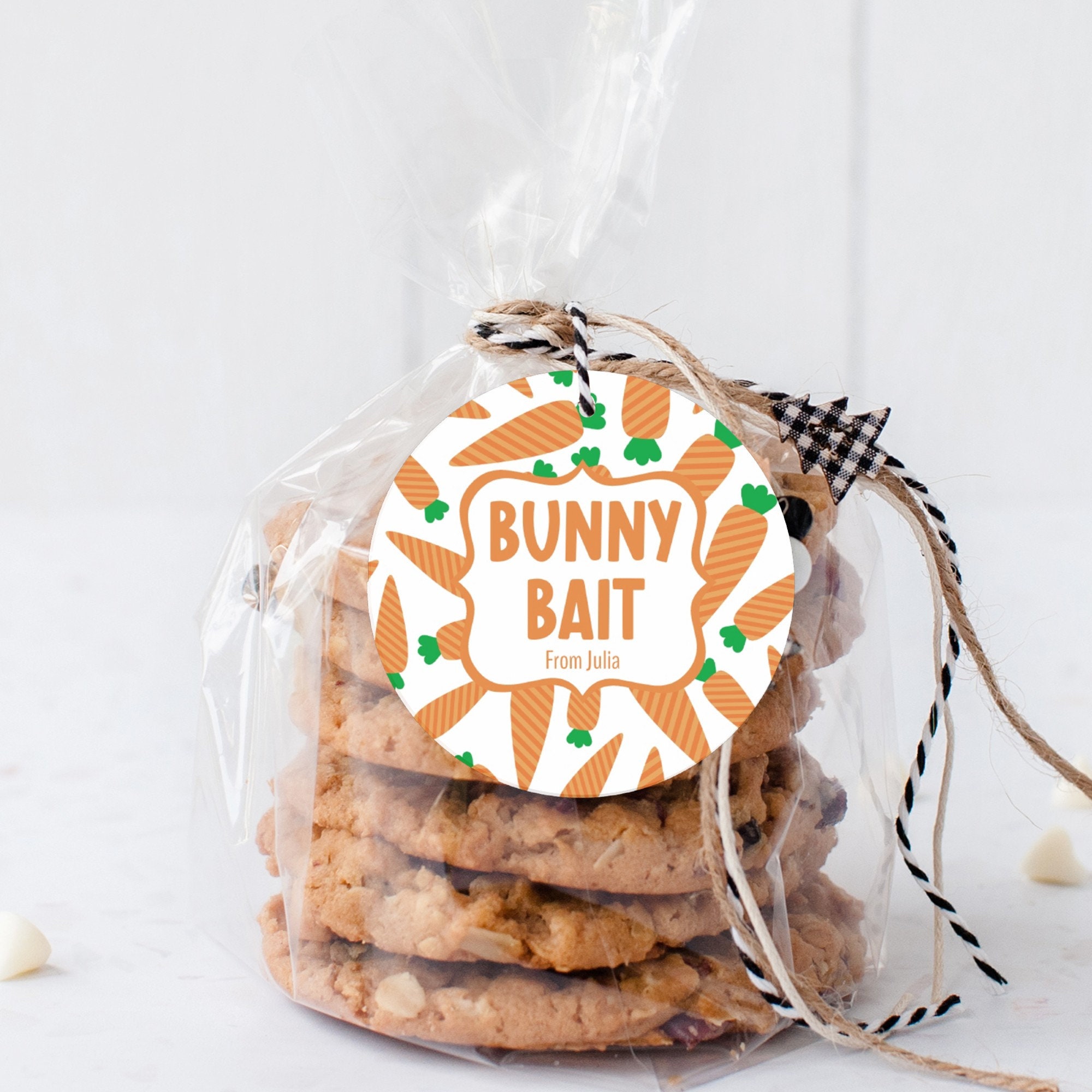 Bunny Bait Editable Easter Tag, Printable Easter Gift Tag, Easter Bunny ...