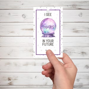 Crystal Ball Editable Gift Tags, I See Treats in Your Future, Printable ...