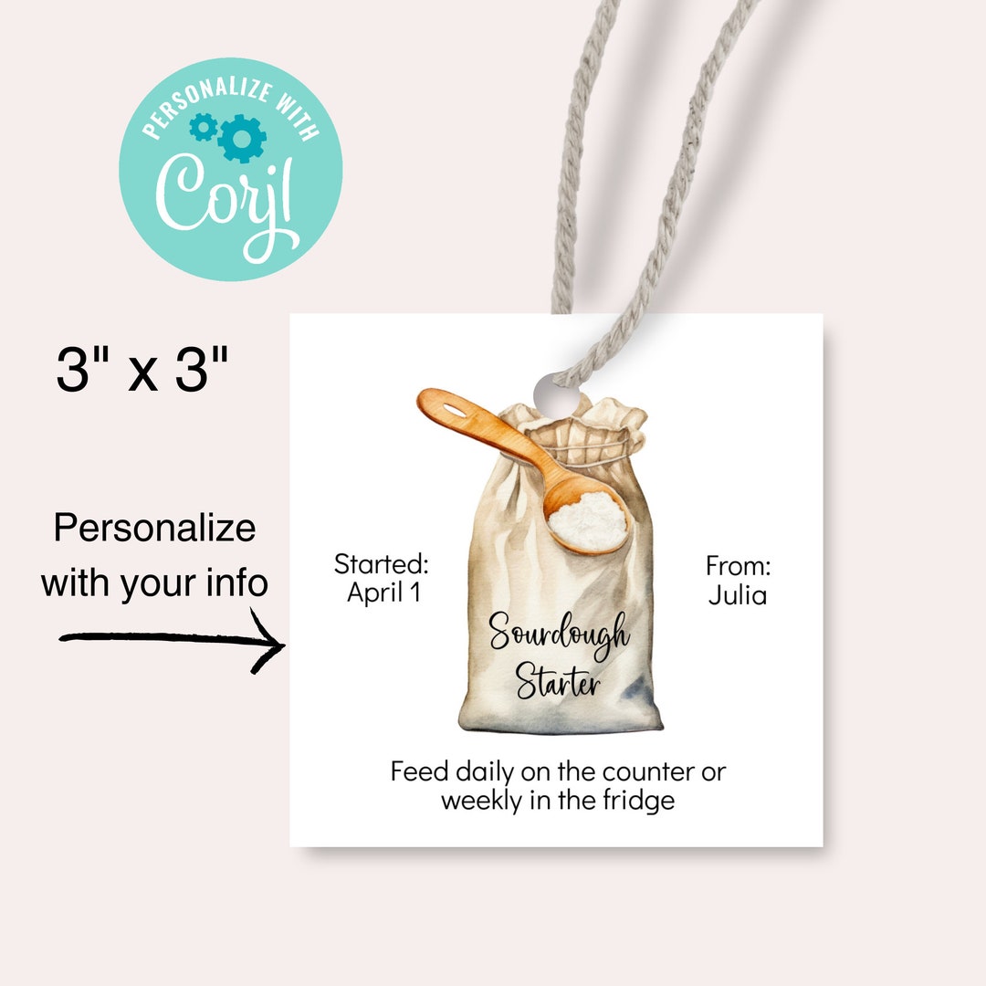 Sourdough Starter Tag Editable Template, Printable Food and Baked Goods ...