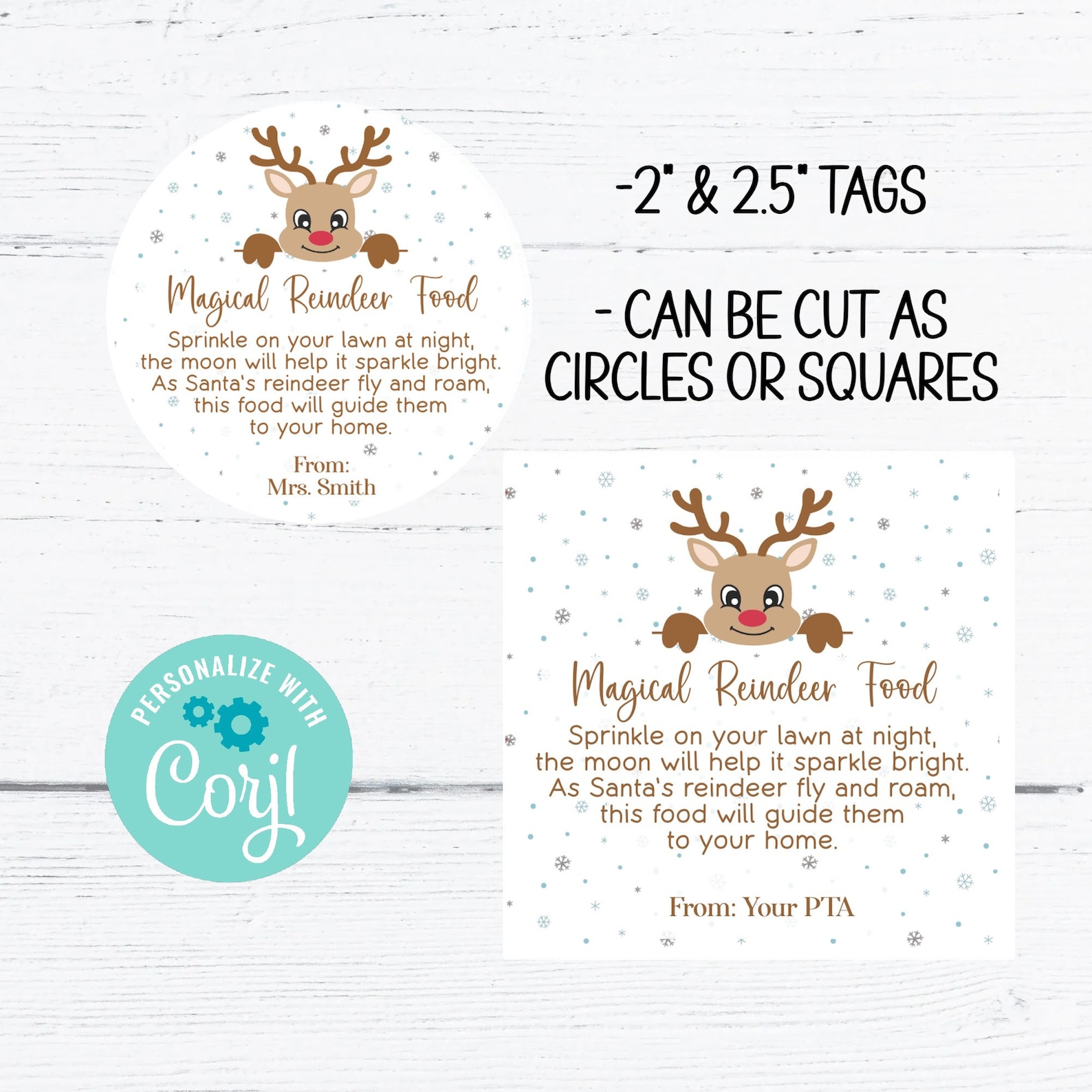 EDITABLE Magic Reindeer Food, Christmas Eve Tradition, Santa Magic ...