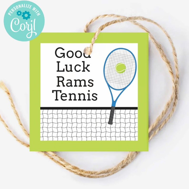EDITABLE Tennis Tag, Printable Sports Party Favors, End of Season ...