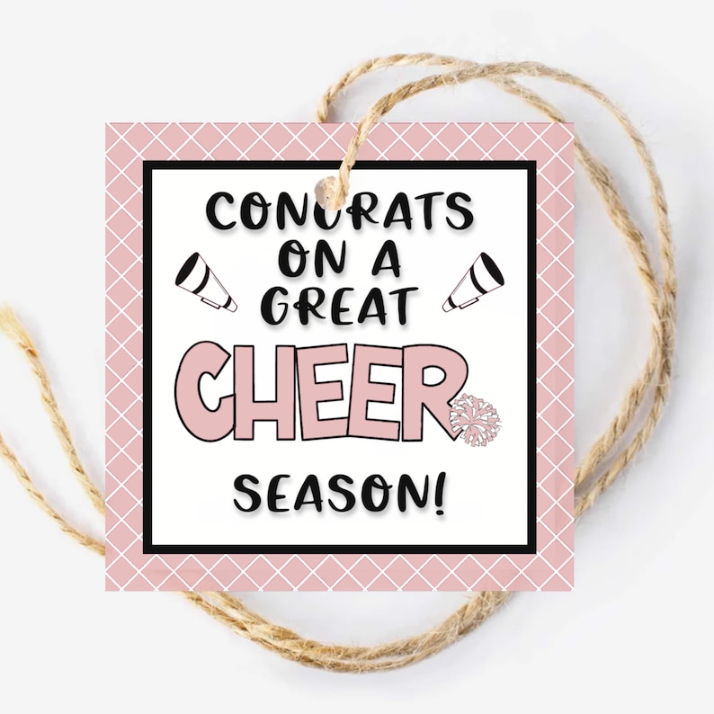Printable Congrats Cheer Tags, Team Treat Tags, Sports Team Tags ...