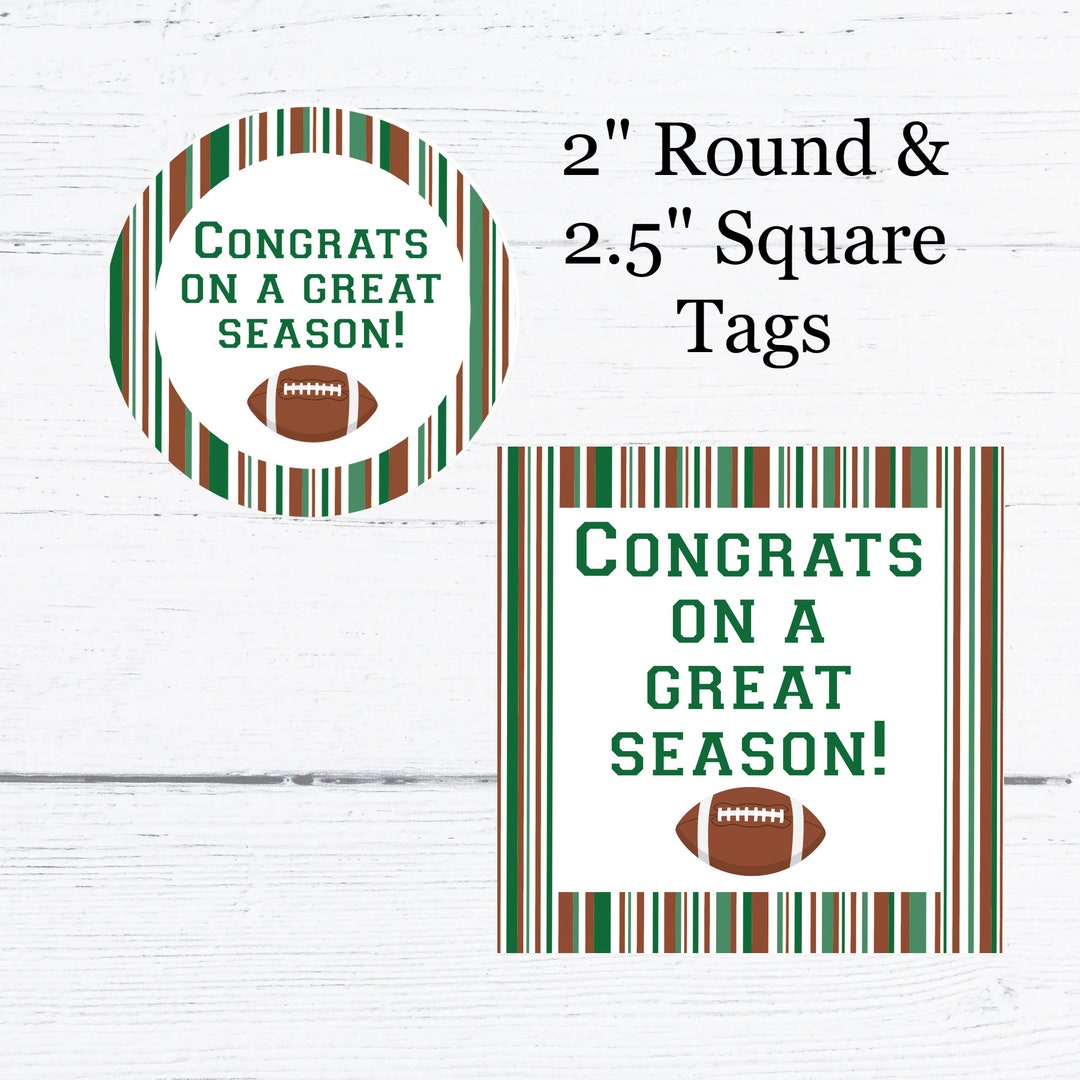 Printable Congrats Football Tag, Team Treat Tags, Sports Team Tags ...