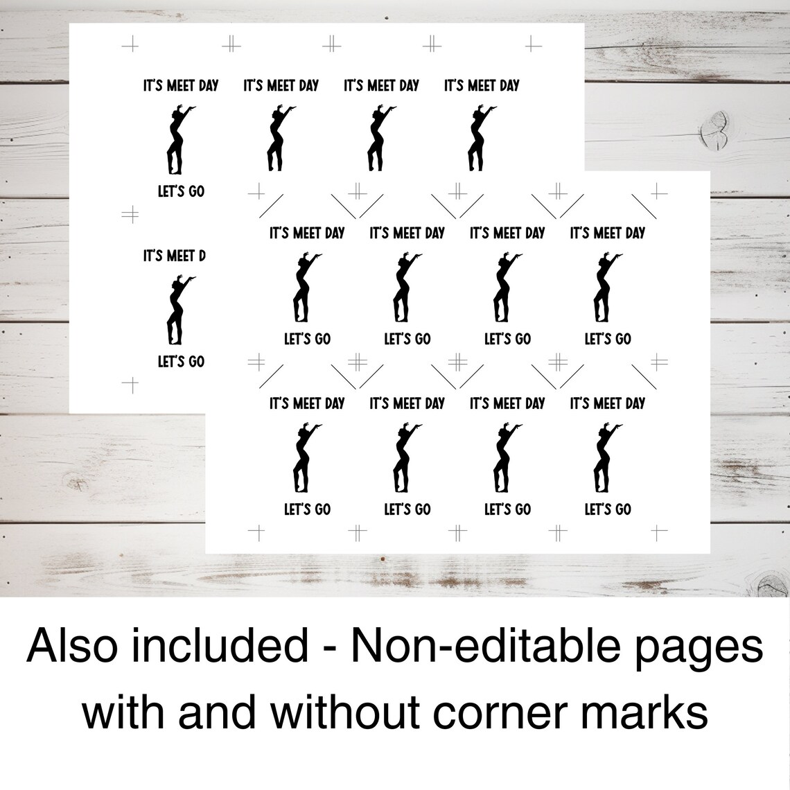 It's Meet Day Gymnastics Tag Editable Template, Personalized Sports ...
