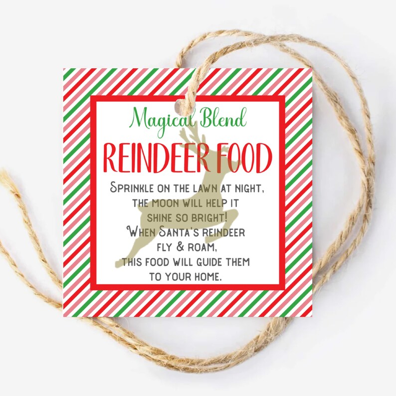 Magic Reindeer Food, Printable Reindeer Food Tag, Reindeer Food ...