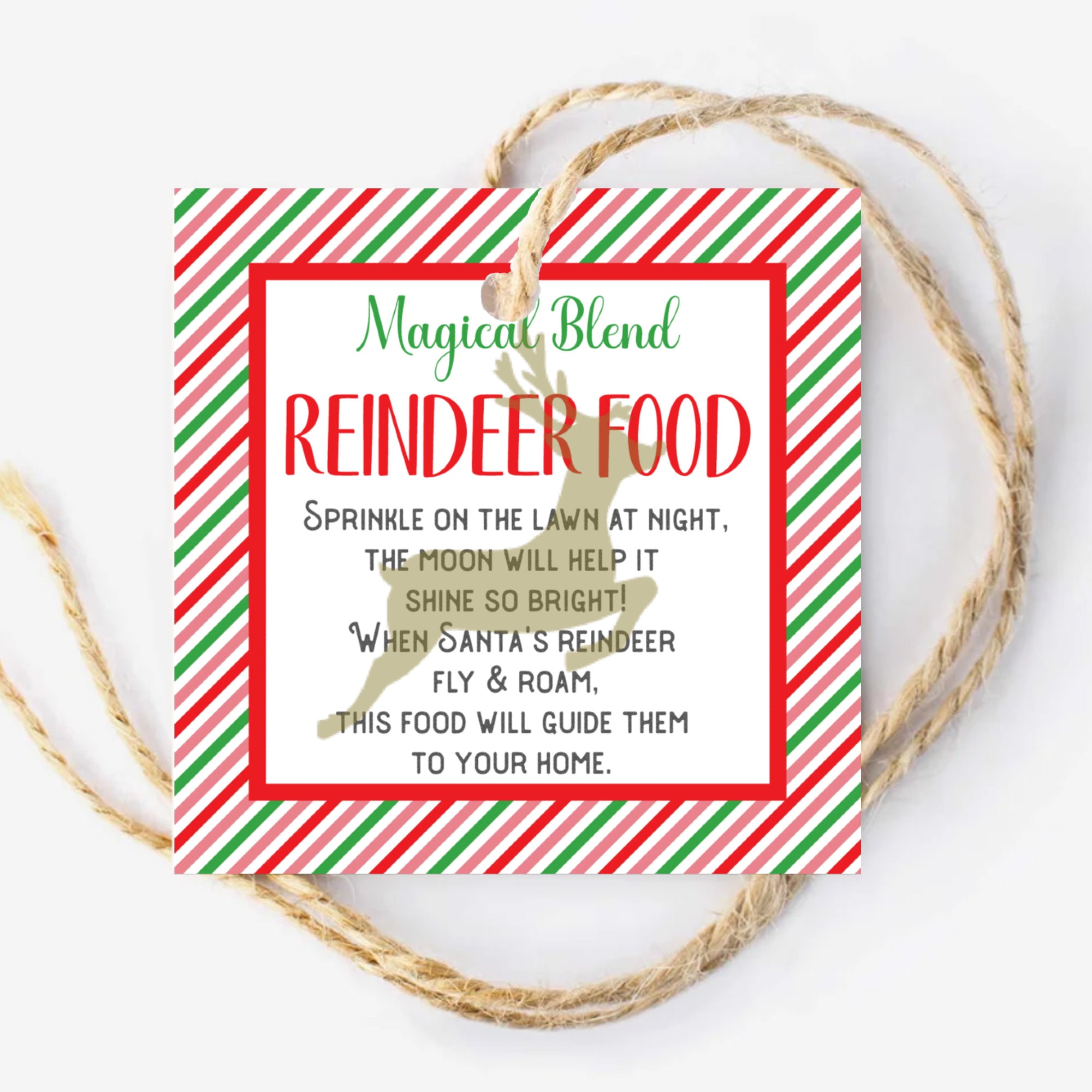 Magic Reindeer Food, Printable Reindeer Food Tag, Reindeer Food ...