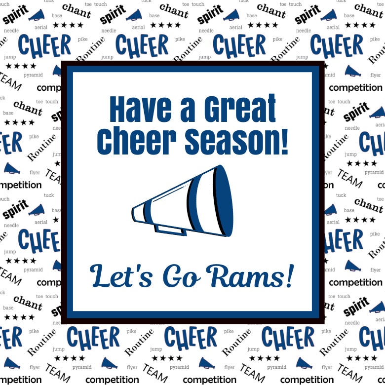 EDITABLE Cheer Team Gift Tags, Printable Sports Tags, Cheer Squad Favor ...