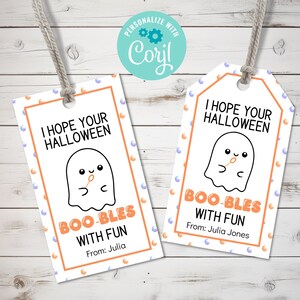 Halloween Bubbles Editable Tag, Printable Halloween, Boo-bbles ...