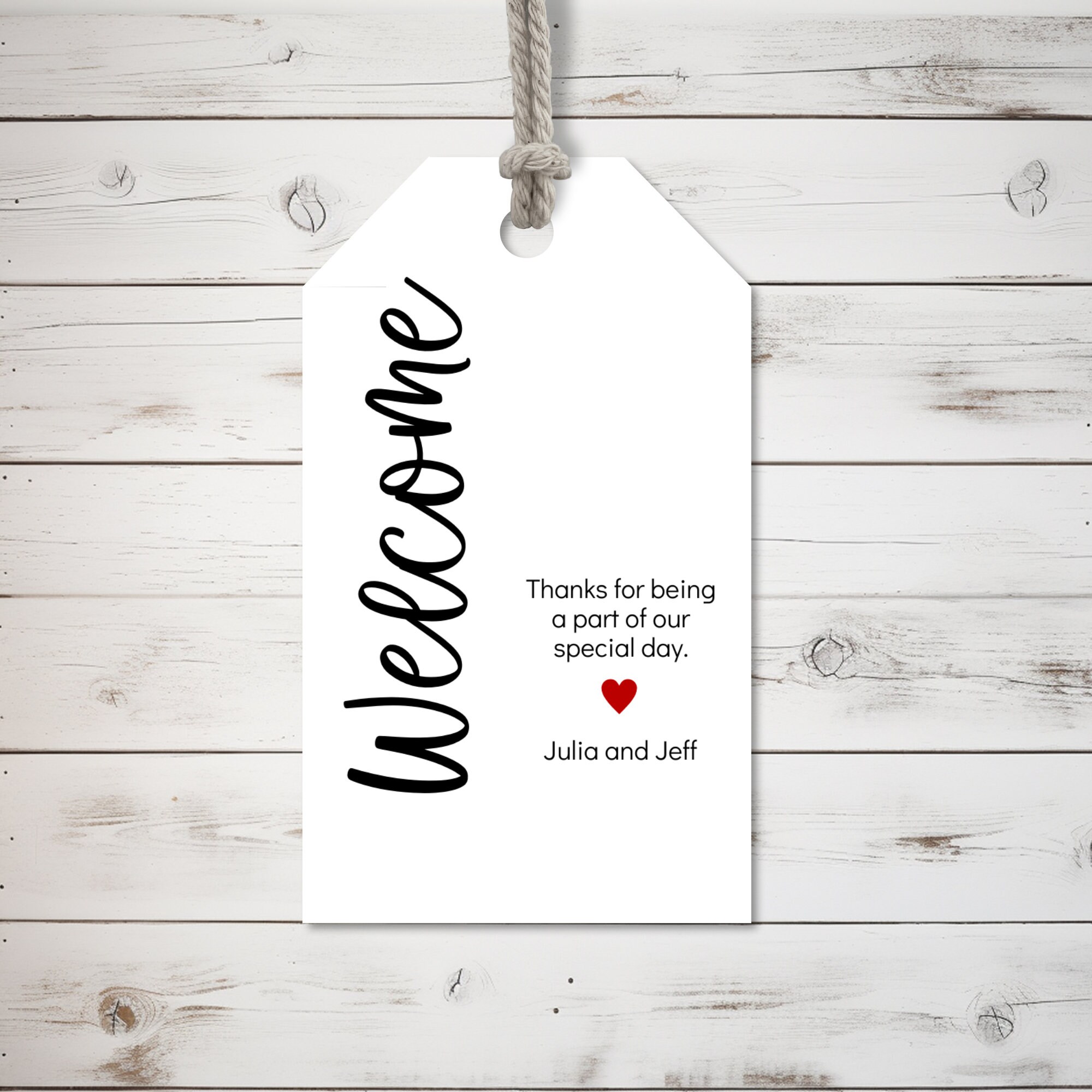 Welcome Bag Gift Tag Template Minimalist, Printable Wedding Tag ...