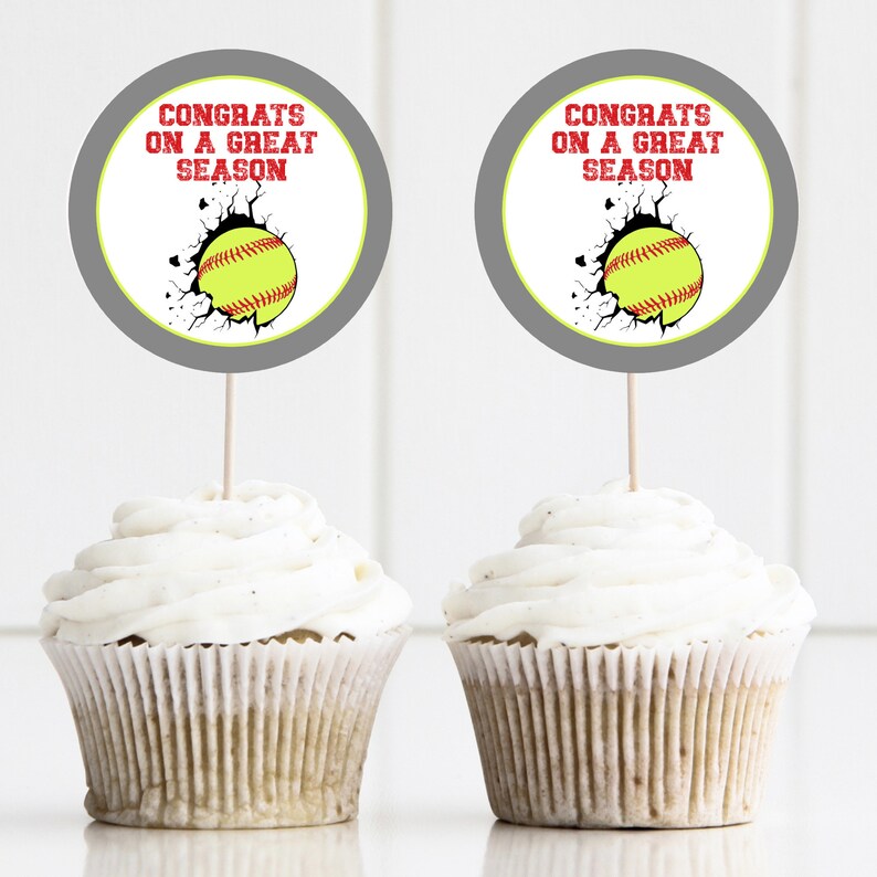 Printable Softball Tags, Congrats on a Great Season, Team Treat Tags ...