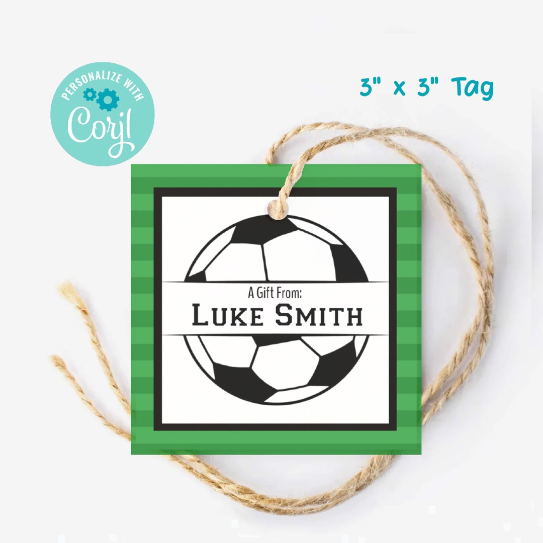 Soccer Gift Tags Editable, Personalized Gift Tags, Personalized Tags ...