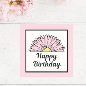Happy Birthday Gift Tag With Sunflower Printable, Printable Birthday ...