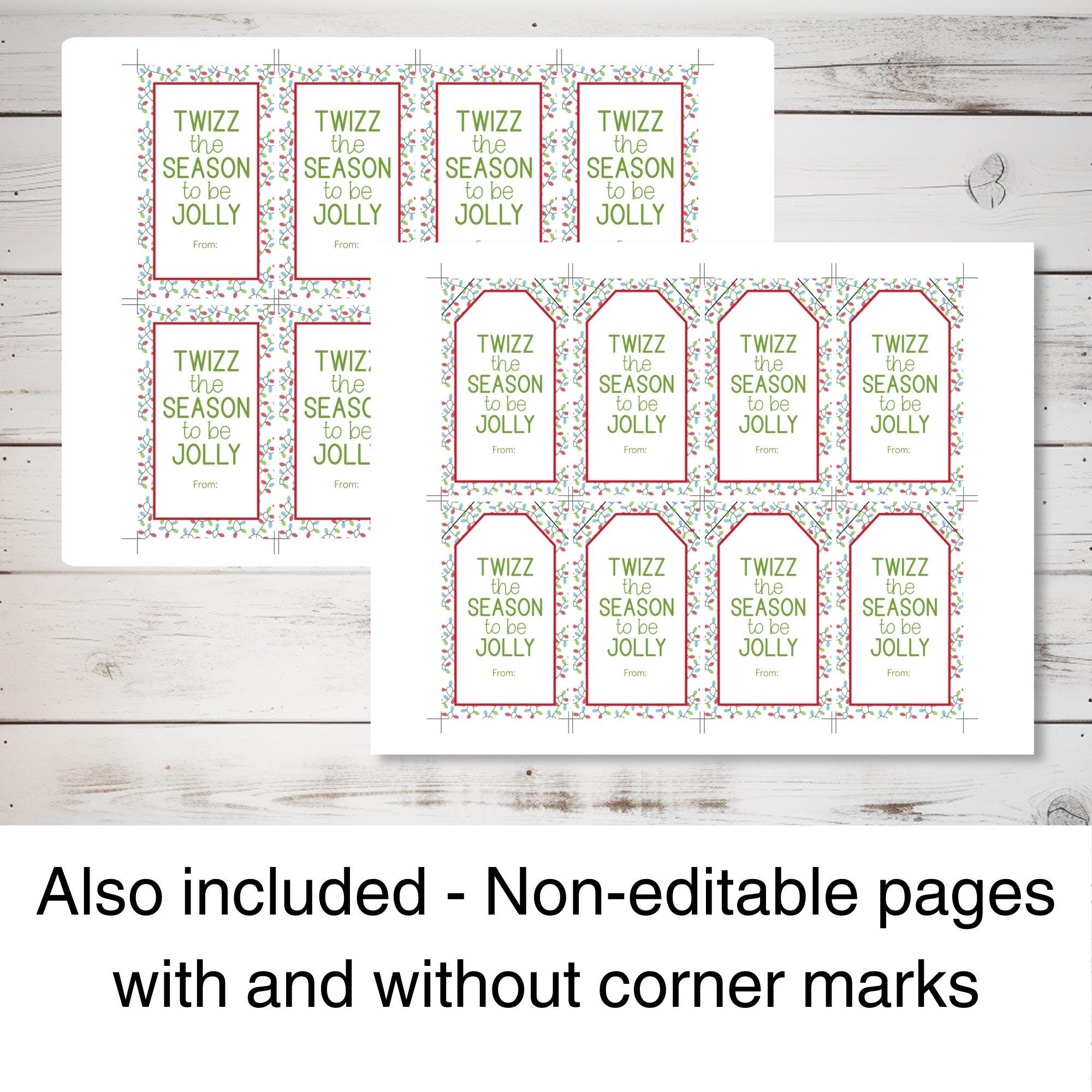 Christmas Licorice Editable Tag, Printable Twizz the Season to Be Jolly ...