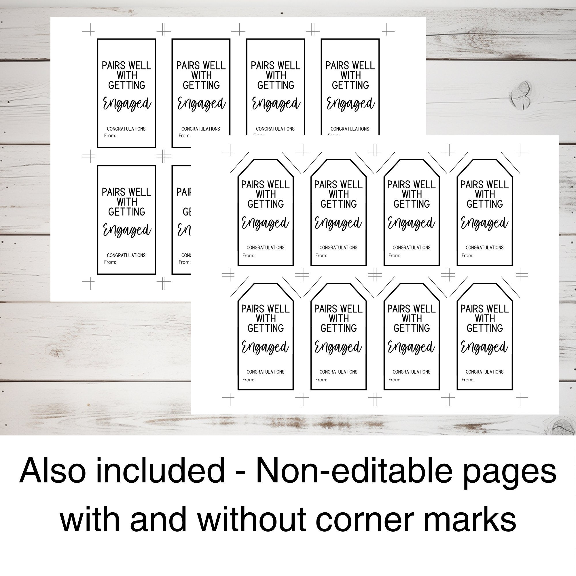 Engagement Gift Editable Tag, Printable Wedding Tag, Pairs Well With ...