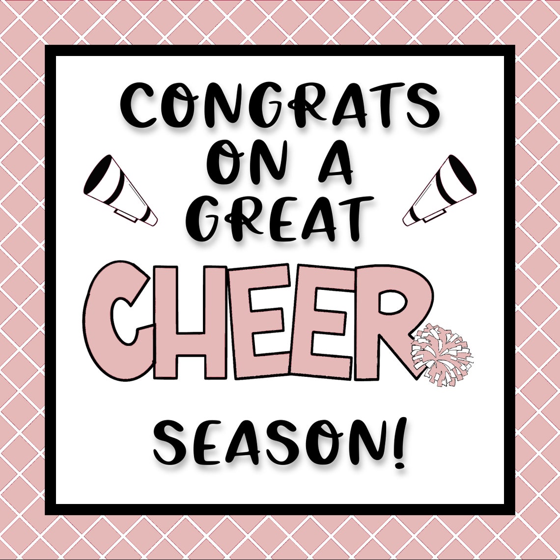 Printable Congrats Cheer Tags, Team Treat Tags, Sports Team Tags ...