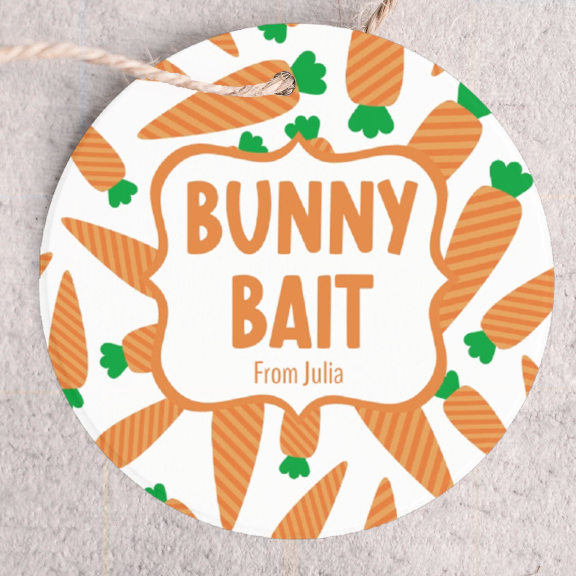 Bunny Bait Editable Easter Tag, Printable Easter Gift Tag, Easter Bunny ...