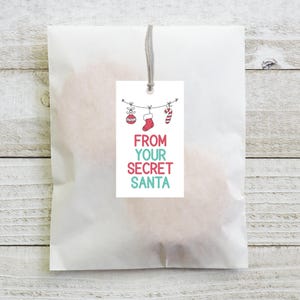 Secret Santa Gift Tag Set With 8 Christmas Designs, Printable Christmas ...