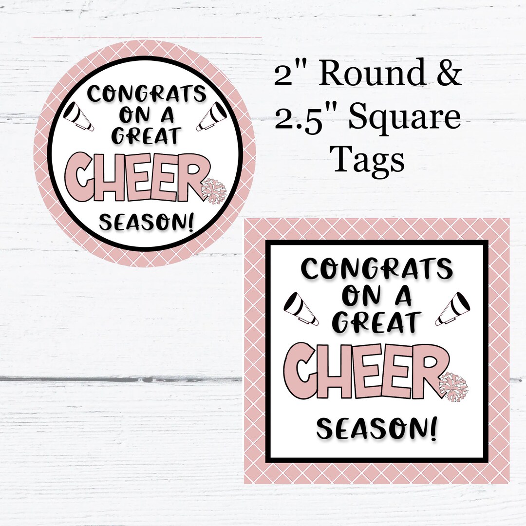 Printable Congrats Cheer Tags, Team Treat Tags, Sports Team Tags ...