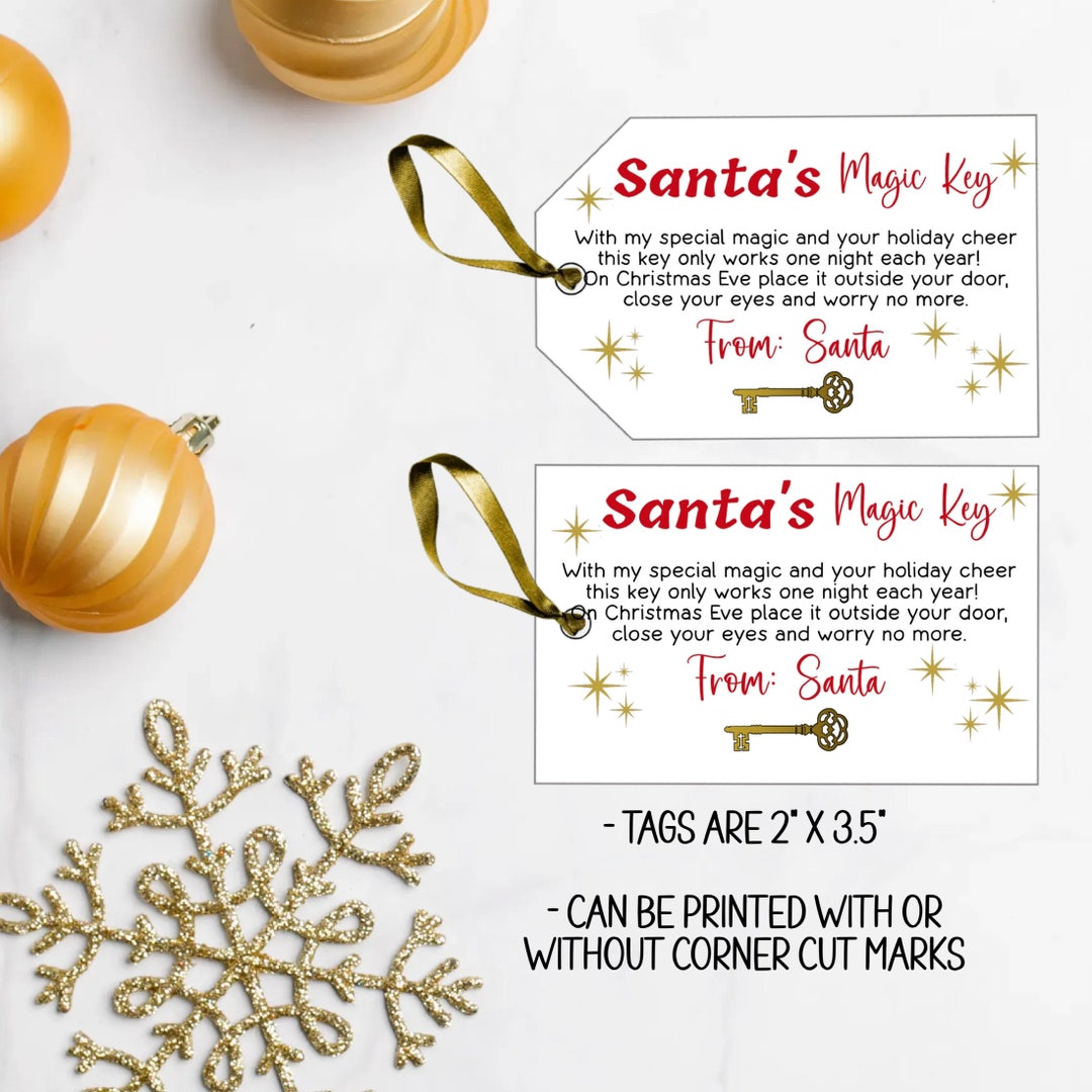 Santa's Magic Key Printable Gift Tag Printable Christmas - Etsy