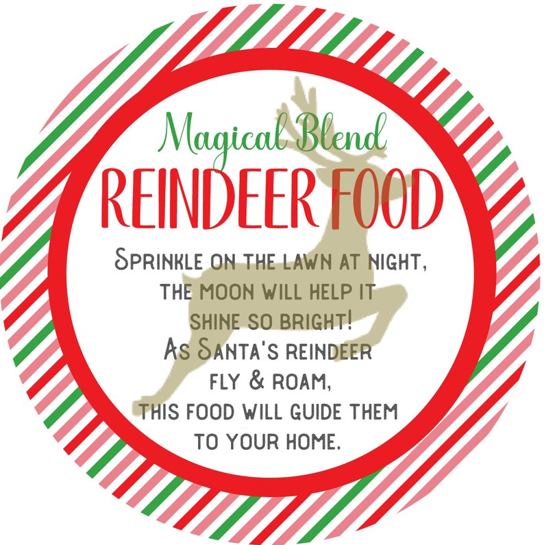 Magic Reindeer Food, Printable Reindeer Food Tag, Reindeer Food ...