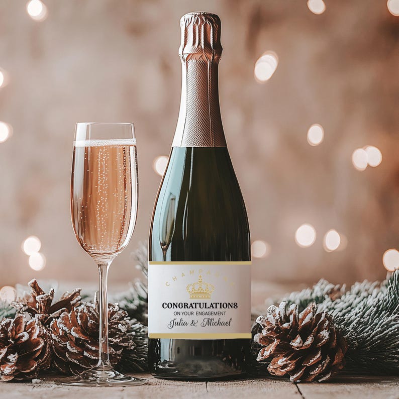 Custom Champagne Labels, Personalized Labels for Mini Champagne and ...