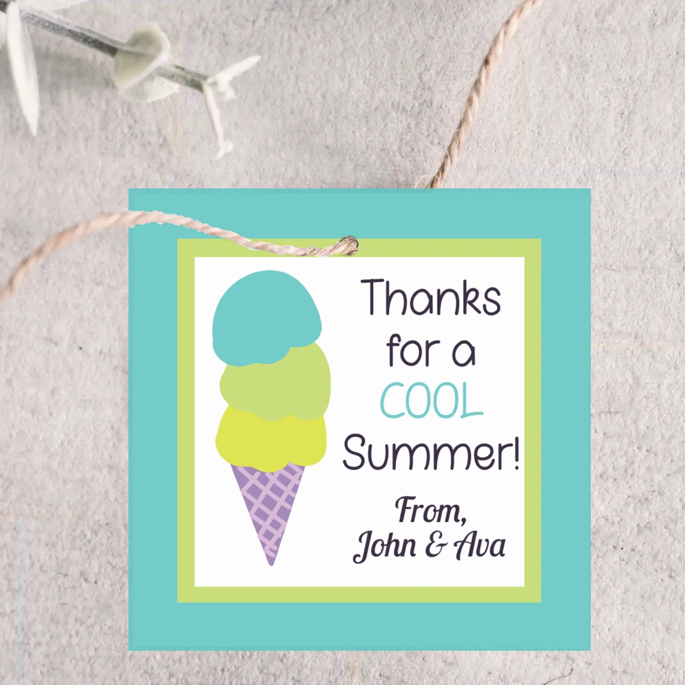 EDITABLE Summer Counselor Tag Printable Summer Tag Thanks - Etsy