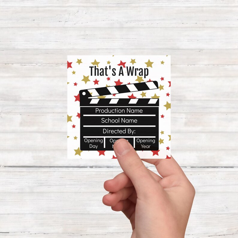 That's A Wrap Editable Tag, Printable Fine Arts Tag, Gift for Actors ...
