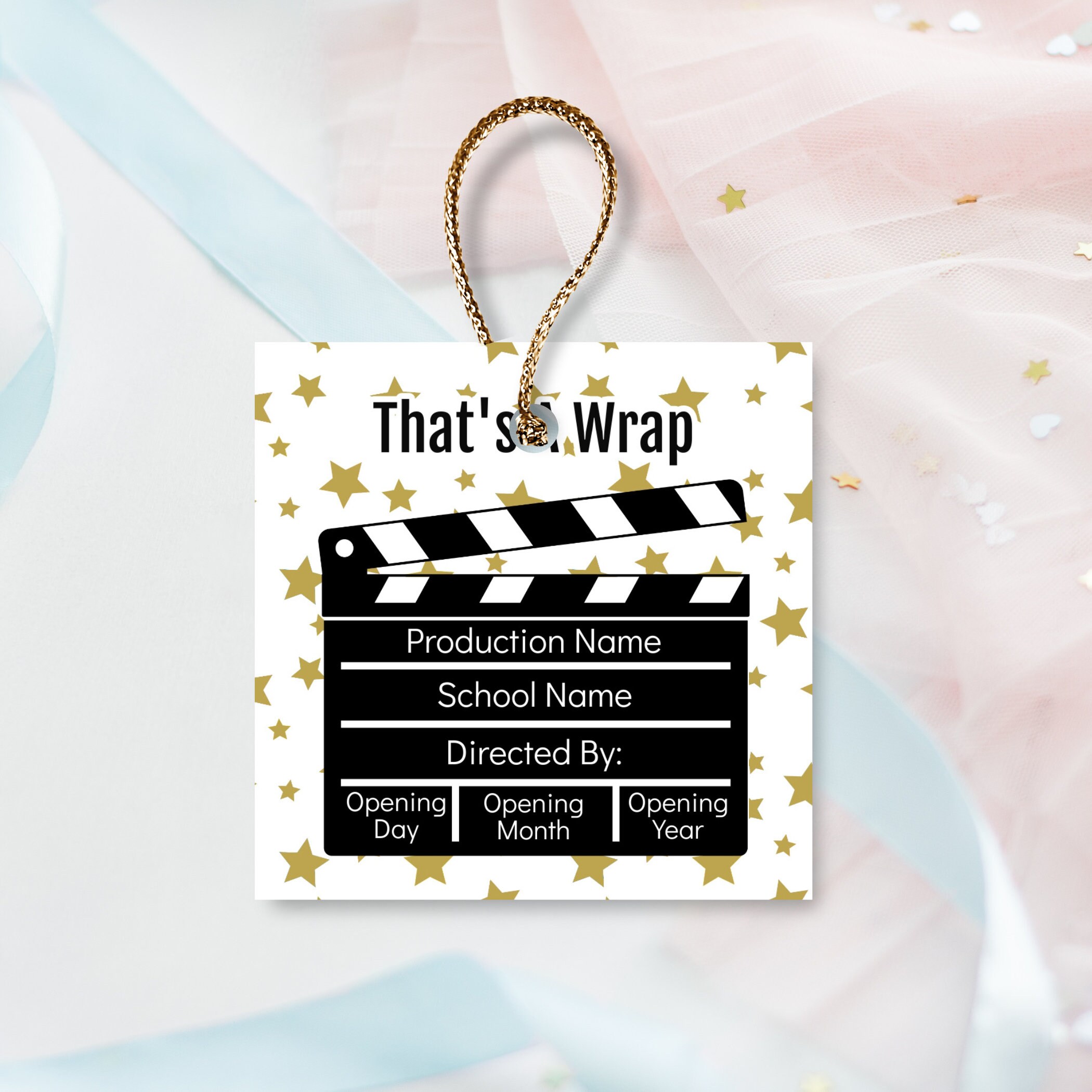 That's A Wrap Editable Tag, Printable Fine Arts Tag, Gift for Actors ...