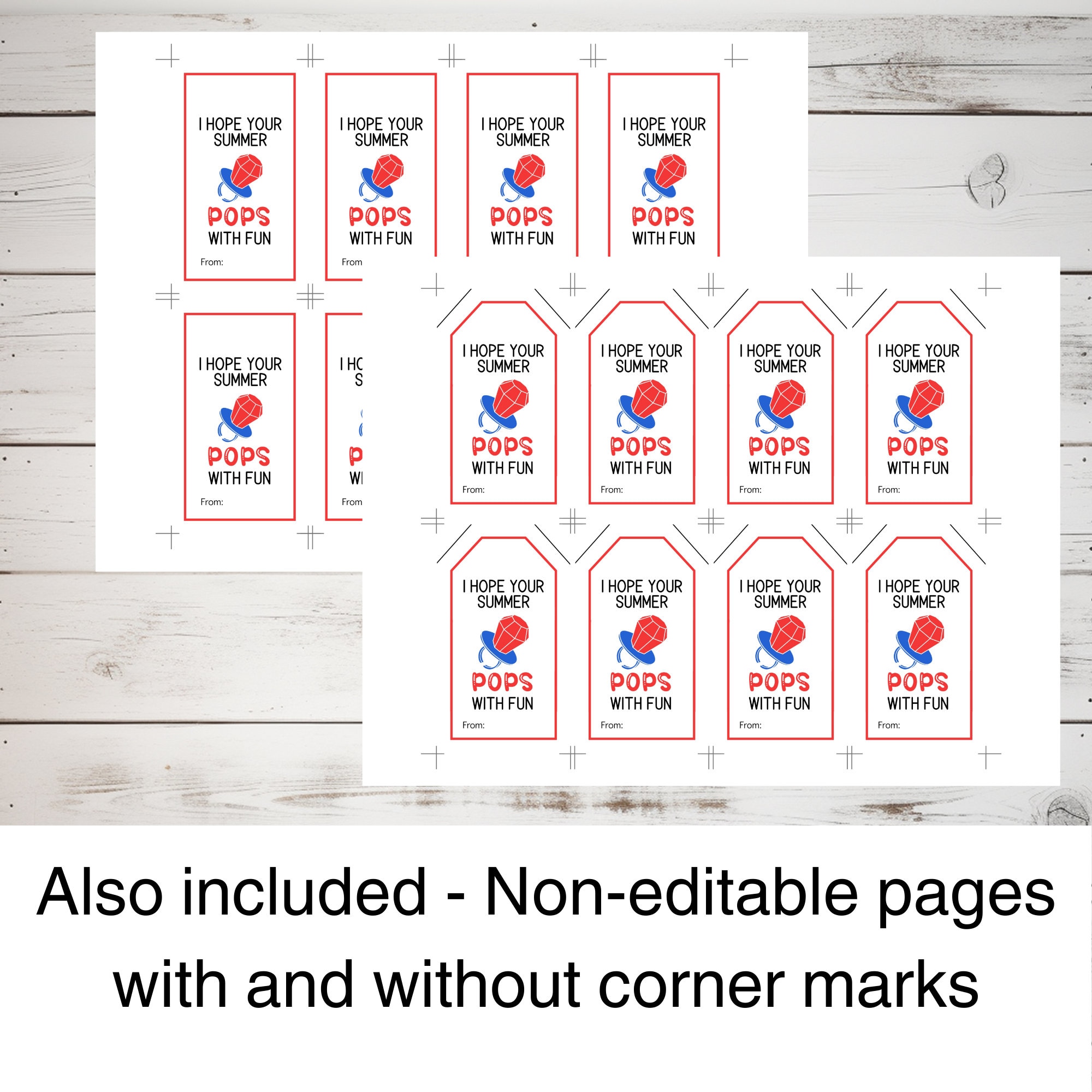 End of School Year Editable Gift Tag, Printable Party Favor Tag, Fourth ...